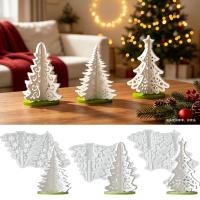 China New Splicing Hollow Christmas Tree Silicone Mold DIY Snowflake Christmas Tree Gypsum Decoration Mold for sale