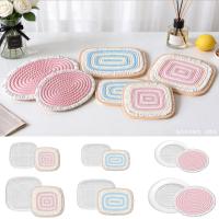 China Ins Woven Tassel Coaster Silicone Mold DIY Oval Square Gypsum Aromatherapy Pad Drip Glue Mold for sale