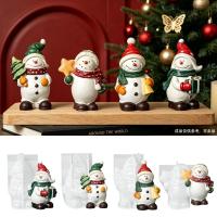 China Christmas 3D Snowman Silicone Mold With Star Christmas Tree Bell Gift Box Christmas Snowman Mold for sale
