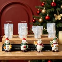 China Christmas 3D Snowman Silicone Mold With Star Christmas Tree Bell Gift Box Christmas Snowman Mold for sale