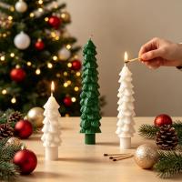 China Christmas Pine Aromatherapy Candle Silicone Mold 3D Long Christmas Tree Aromatherapy Gypsum Mold for sale