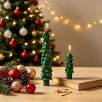 China Christmas Pine Aromatherapy Candle Silicone Mold 3D Long Christmas Tree Aromatherapy Gypsum Mold for sale