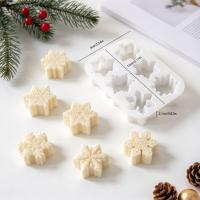 China Christmas Six In One Snowflake Aromatherapy Tablets Silicone Mold Multiple Snowflake Fragrance Stone Hanging Dropping Mold for sale