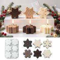 China Christmas Six In One Snowflake Aromatherapy Tablets Silicone Mold Multiple Snowflake Fragrance Stone Hanging Dropping Mold for sale