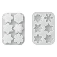 China Christmas Six In One Snowflake Aromatherapy Tablets Silicone Mold Multiple Snowflake Fragrance Stone Hanging Dropping Mold for sale