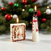 China Cross Border Santa Claus Snowman Photo Frame Silicone Mold DIY Aromatherapy Gypsum Ornament Candle Mold for sale