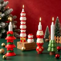 China Santa Claus Snowflake Bell Bow Gift Box Christmas Tree Candlestick Pendulum Silicone Mold for sale