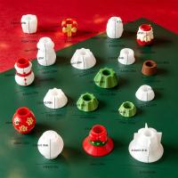 China Santa Claus Snowflake Bell Bow Gift Box Christmas Tree Candlestick Pendulum Silicone Mold for sale