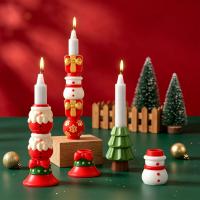 China Santa Claus Snowflake Bell Bow Gift Box Christmas Tree Candlestick Pendulum Silicone Mold for sale