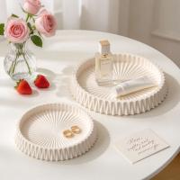 China Ins Style Pleated Lace Circular Tray Silicone Mold, Large, Medium, Small Storage Tray Decoration Gypsum Mold for sale