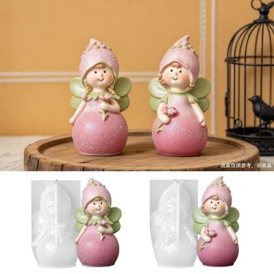 China Cross Border Three-dimensional Flower Fairy Flower Fairy Silicone Mold DIY Aromatherapy Gypsum Candle Decoration Mold for sale