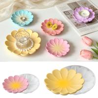 China Petal Flower Tray Silicone Mold DIY Aromatherapy Gypsum Storage Tray Ornament Dropper Mold for sale