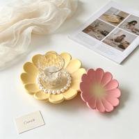 China Petal Flower Tray Silicone Mold DIY Aromatherapy Gypsum Storage Tray Ornament Dropper Mold for sale