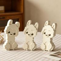 China Cross Border Alpaca Silhouette Lamp Silicone Mold DIY With Glasses Alpaca Vase Storage Jar Gypsum Mold for sale