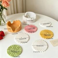 China Cross Border Ins Style Daisy Snowflake Mandala Patterned Coaster Storage Base Gypsum Silicone Mold for sale