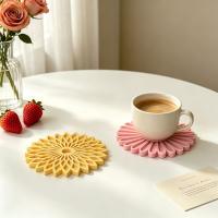 China Cross Border Ins Style Daisy Snowflake Mandala Patterned Coaster Storage Base Gypsum Silicone Mold for sale