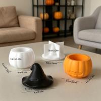 China Ghost Wizard Hat Pumpkin Storage Can Silicone Mold Halloween Pumpkin Candle Cup Gypsum Mold for sale