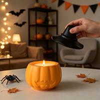 China Ghost Wizard Hat Pumpkin Storage Can Silicone Mold Halloween Pumpkin Candle Cup Gypsum Mold for sale