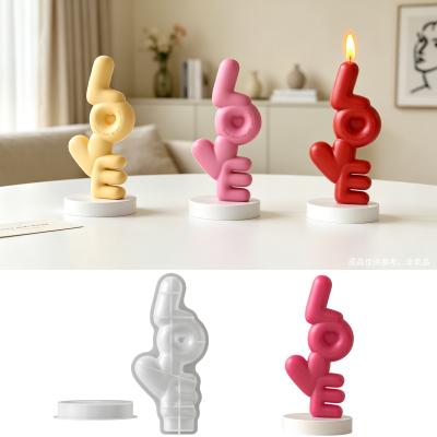 China Ins Style LOVE English Letter Candle Silicone Mold Valentine's Day Resin Gypsum Decorative Ornament Mold for sale