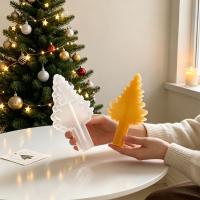 China Cross Border New Product Simple Christmas Tree Candle Ornament Silicone Mold DIY Aromatherapy Gypsum Base Mold for sale