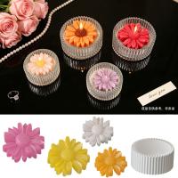 China Circular Striped Storage Jar, Candle Cup, Flower Pot, Silicone Mold, DIY Daisy Decorative Candle Mold for sale