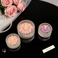 China Circular Striped Storage Jar, Candle Cup, Flower Pot, Silicone Mold, DIY Daisy Decorative Candle Mold for sale