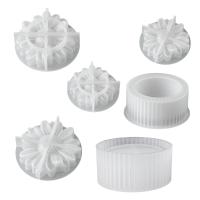 China Circular Striped Storage Jar, Candle Cup, Flower Pot, Silicone Mold, DIY Daisy Decorative Candle Mold for sale