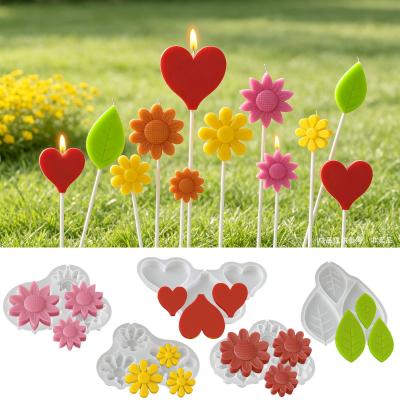 China Ins Countryside Gardening Decoration Flowers And Leaves Insert Signature Silicone Mold DIY Aromatherapy Candle Gypsum Mold for sale