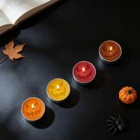 China New Halloween Four Panel Funny Face Ghost Bat Skull Pattern Candle Gypsum Silicone Mold for sale