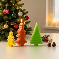 China Cross Border New Product Triple Christmas Tree Silicone Mold DIY Aromatherapy Gypsum Candle Christmas Decoration Mold for sale