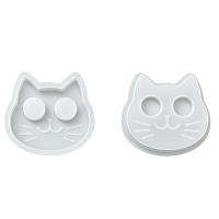 China Cat Head Double Hole Candlestick Silicone Mold DIY Cat Aromatherapy Gypsum Tea Wax Base Pendant Mold for sale