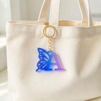 China Butterfly 26 English Letter Silicone Mold DIY Drip Resin Keychain Pendant Letter Mold for sale