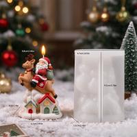 China Santa Claus Riding Reindeer Silicone Mold Aromatherapy Gypsum Candle Mold DIY Ornament Dropper Mold for sale