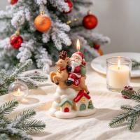China Santa Claus Riding Reindeer Silicone Mold Aromatherapy Gypsum Candle Mold DIY Ornament Dropper Mold for sale