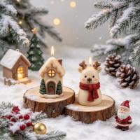 China Christmas Gingerbread Man Deer House Aromatherapy Candle Silicone Mold DIY Gypsum Dropping Pendant Mold for sale