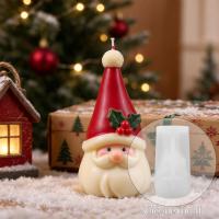 China 3D Holly Berry Hat Santa Silicone Mold DIY Aromatherapy Candle Ornament Gypsum Mold for sale
