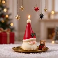 China 3D Holly Berry Hat Santa Silicone Mold DIY Aromatherapy Candle Ornament Gypsum Mold for sale