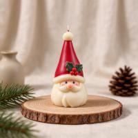 China 3D Holly Berry Hat Santa Silicone Mold DIY Aromatherapy Candle Ornament Gypsum Mold for sale