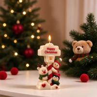 China Happy Christmas Road Sign Snowman Silicone Mold Deer Penguin Aromatherapy Candle Gypsum Mold for sale