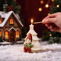 China 3D Christmas Tree Faceless Elderly Butterfly Knot Aromatherapy Candle Pendant Dropping Plaster Silicone Mold for sale