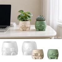 China Bixin Reading Cartoon Character Flower Pot Mold DIY Aromatherapy Gypsum Candle Cup Flower Utensil Silicone Mold for sale