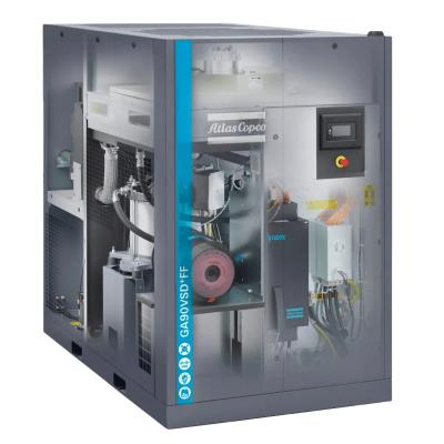 China GA90VSD+FF Electric Rotary Screw Air Compressor 90kW 120HP IPM Variable Speed Drive Industrial for sale