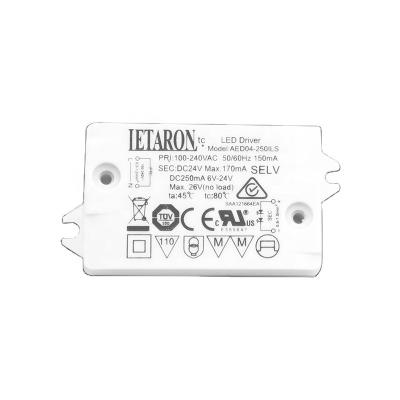 China 18-Year LED Driver Factory Custom LED Power Supply ODM 50/60Hz 51.5x33x17 Universal LED Driver LETARON 170/300mA 3.6/4W for sale