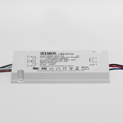 China 12V 24V UL Listed 24W LED Driver Integrated Relay Control for Bathroom Mirror Lights for sale