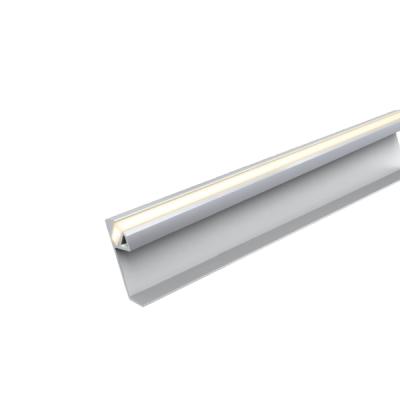 China 12/24V 8W/M Oblique Bottom Lit Cabinet Edge LED Light Matte Black Aluminum Profile for sale