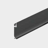 China Matte Black Toe Kick LED Light Slim Curved Profile Under Cabinet Downward Lighting for sale