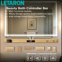 China Smart Bathroom Mirror LED Control Module LETARON All-in-One Smart Hub with Dimmable Light Defogging Bluetooth Speaker & Motion Sensor for sale