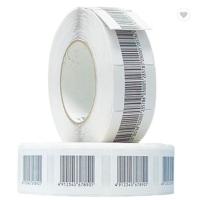 China Supermarket Jewelry Anti Shoplifting Label / Eas Soft Label With Dr + Barcode Printing for sale