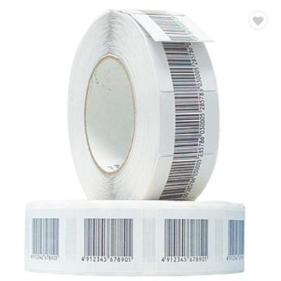China Supermarket Jewelry Anti Shoplifting Label / Eas Soft Label With Dr + Barcode Printing for sale