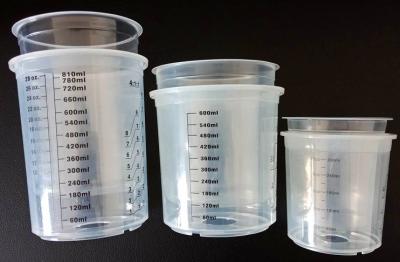 China graduated plastic mixing cups with nylon mesh for sale